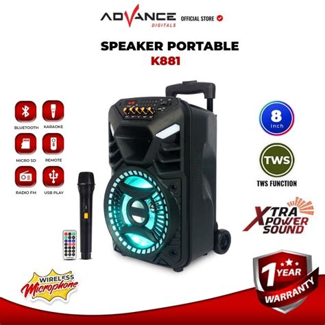 Jual Speaker Advance K881 Speaker Bluetooth Speaker PA Hi Fi Portable GARANSI RESMI Shopee