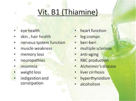 The Health Benefits Of Vitamin B1