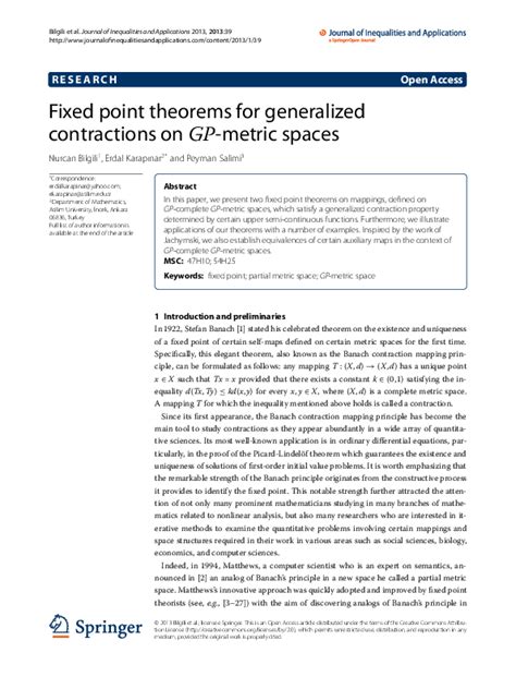 Pdf Fixed Point Theorems In Gp Metric Spaces