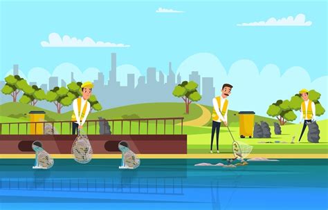 수로 주변 환경 벡터 Freepik에서 무료 고품질 벡터를 다운로드하세요 Freepik