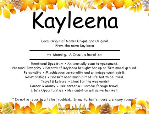 Kayleena Name Meaning And Analysis ~ First Name Creations
