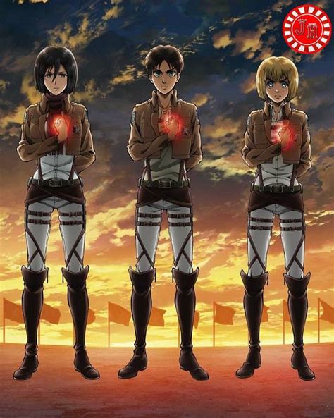 Japan Hero Mikasa Ackerman Eren Yeager E Armin Arlert