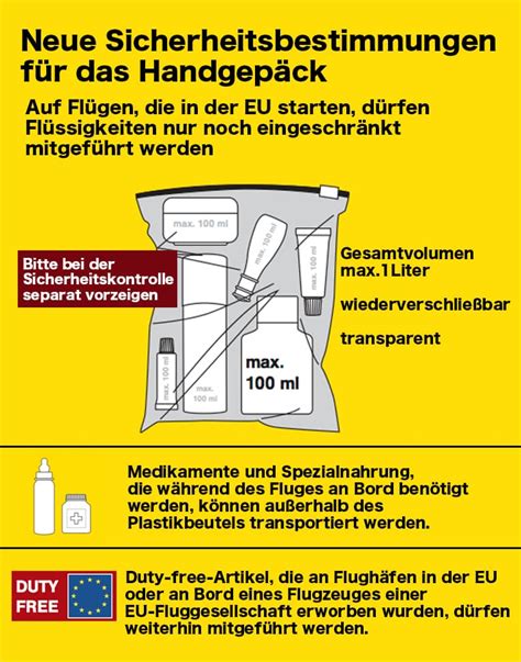 Flüssigkeiten im Handgepäck Was ist erlaubt und was nicht