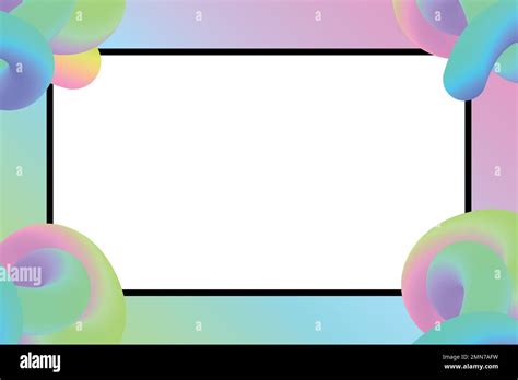 Green Gradient Frame Background 3d Abstract Shapes Vector Stock Vector
