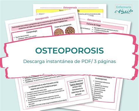 Osteoporosis Study Guide Nursing Study Guides Digital Etsy