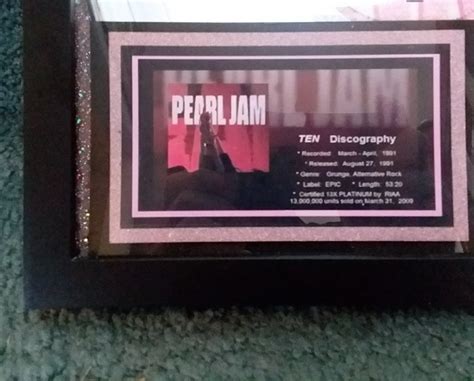 Pearl Jam Ten Platinum Award Charitystars