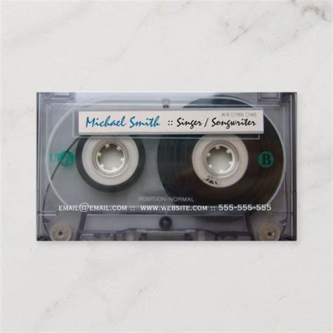 Cassette Tape Musician Business Cards