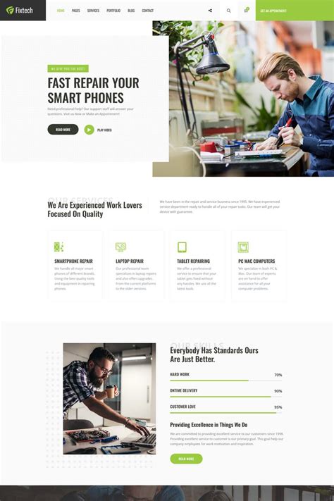 Fixtech Computer Mobile Repair Services WordPress Theme Web Design Webdesign Design
