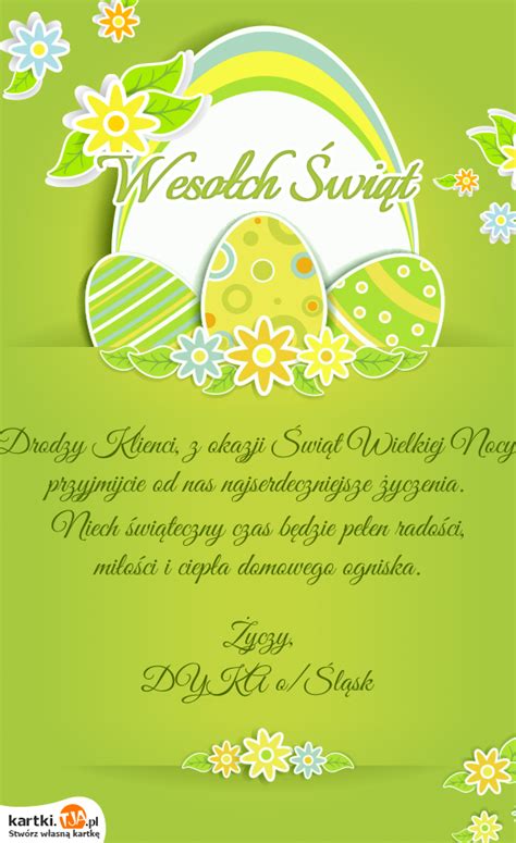 Z okazji Świąt Wielkiej Nocy przyjmijcie od nas najserdeczniejsze życzenia Darmowe kartki