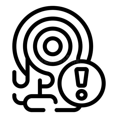 Fingerprinting Error Icon Outline Vector Id Scanner Stock Vector