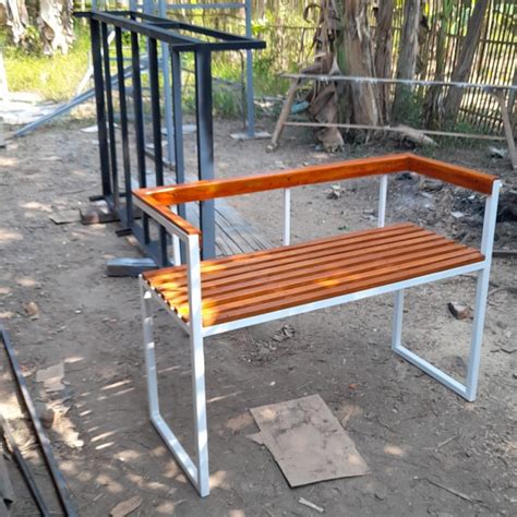 Jual Bangku Taman Besi Kayu Bangku Outdoor Kursi Santai Shopee Indonesia