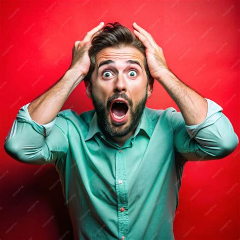 A Man With A Surprised Expression On His Face Is Making A Funny Face