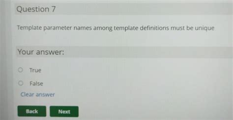 Solved Question 7 Template Parameter Names Among Template