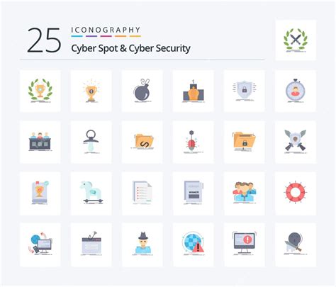 Free Vector Cyber Spot And Cyber Security 25 Flat Color Icon Pack Including Protection Defence