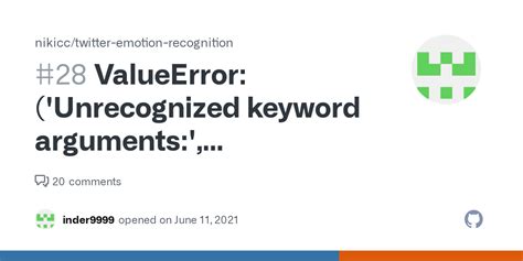 Valueerror Unrecognized Keyword Arguments Dictkeys Inputdtype