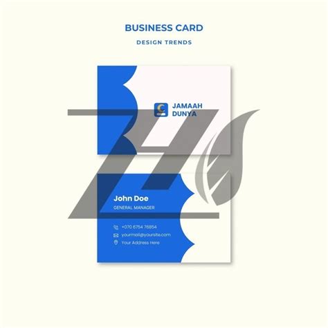 دانلود فایل لایه باز قالب کارت ویزیت ساده با حاشیه آبی دانلود رایگان