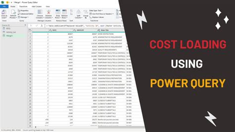 Create Cost Loading Using Power Query Planning Engineer Fze