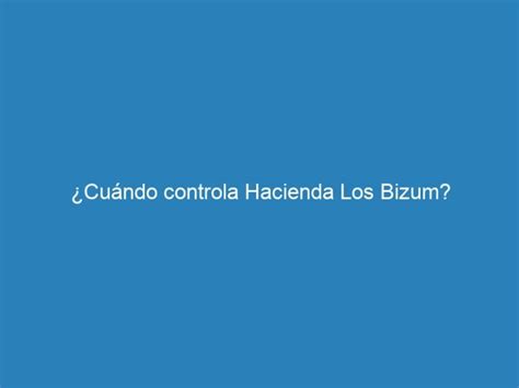 Cuándo controla Hacienda Los Bizum mecna