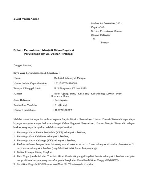 Format Surat Permohonan Pdf