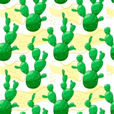 Premium Vector Seamless Pattern With Cacti Desert Plants