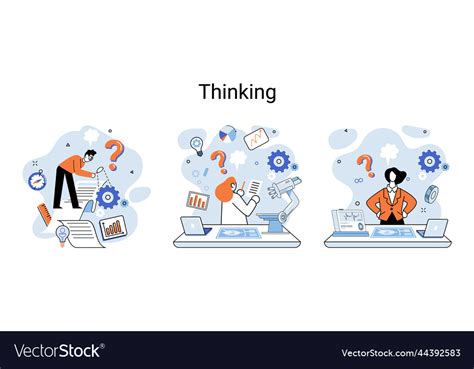problem solving concept woman wondering royalty free vector