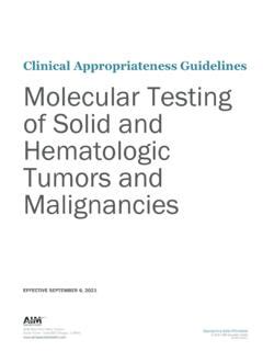 Clinical Appropriateness Guidelines Molecular Testing Of Clinical