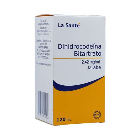 Dihidrocodeína Bitartrato Jarabe 2 42 Mg Ml