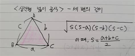 삼각형 넓이 공식 5가지 정리