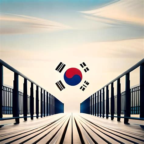 Premium Ai Image South Korea Flag Heart Banner