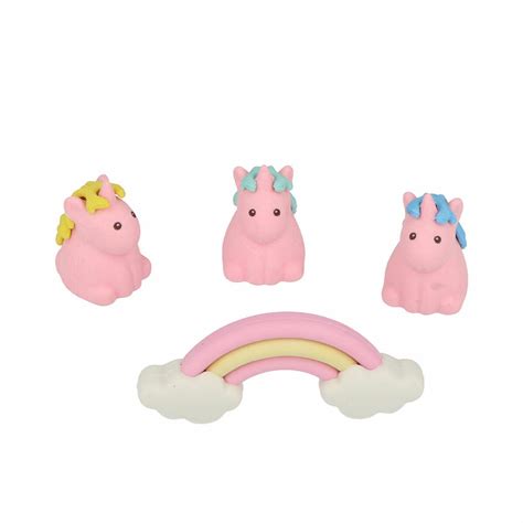 Set di Gomme da Cancellare Inca Unicorno Arcobaleno 4 Unità Leroy