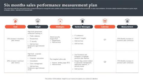 6 Month Sales Plan Slide Team