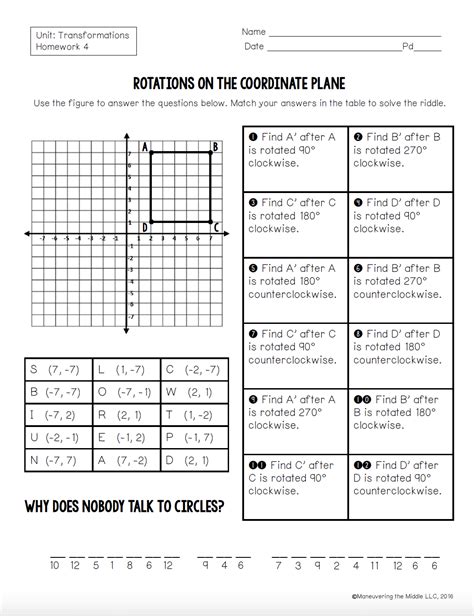 Unit 7 Lesson 4 Homework Rotations On Coordinate Plane Josh