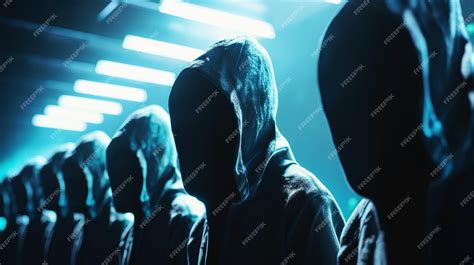 Premium Ai Image Generative Ai Illustration Of A Group Of Anonymous