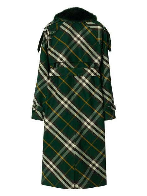 Burberry Check Cotton Trench Coat Burberry