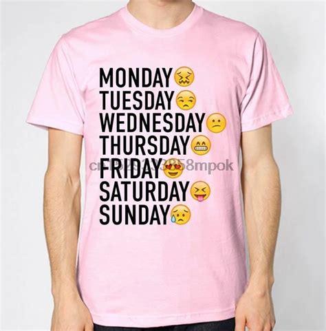 주 월요일 화요일 수요일 목요일 금요일 토요일 일요일 티셔츠티셔츠 Aliexpress