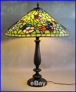 Massive 24 Bigelow And Kennard Stained Leaded Glass Lamp C 1910 Signed