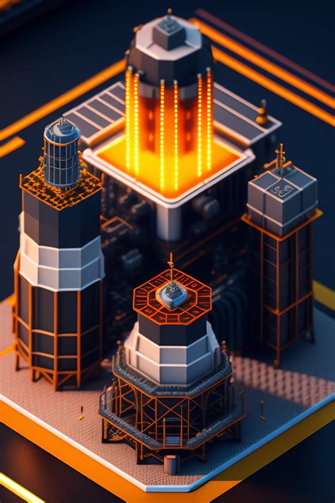 Detailed Isometric Power Plant Nuclear Pixel Art Unreal Engine Voxel