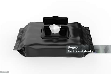 블랭크 웨트 와이프 브랜디팅용 소프트 티슈 패키지 3d 렌더 일러스트레이션 0명에 대한 스톡 사진 및 기타 이미지 0명 3차원 형태 가방 Istock