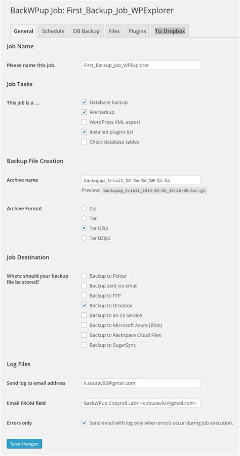Backup To The Cloud With Backwpup For Wordpress