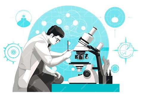 Premium Vector Scientist Working Microscope Logos