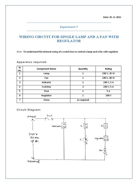 Beee Experiment 7 And 8 Pdf Switch Electrical Wiring