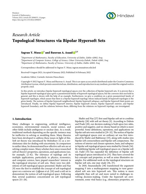 Pdf Topological Structures Via Bipolar Hypersoft Sets