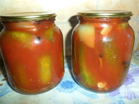 Огурцы в томатной заливке, с помидорами и с кетчупом. 3 рецепта ...