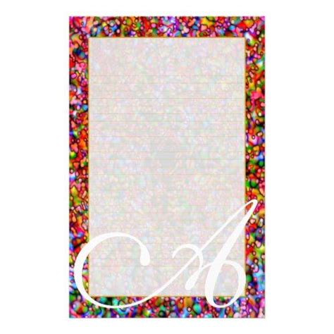 A Monogram Colorful Bubbles Fine Lined Stationery Stationery Paper Stationery Monogram