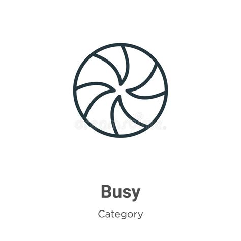 Busy Outline Vector Icon Thin Line Black Busy Icon Flat Vector Simple