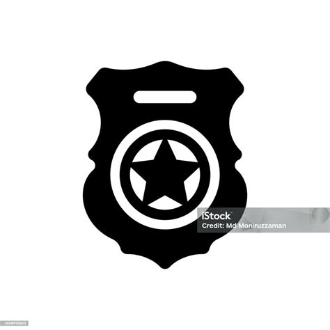 경찰 뱃지 아이콘크기 1에 대한 스톡 벡터 아트 및 기타 이미지 1 개념 검은색 Istock