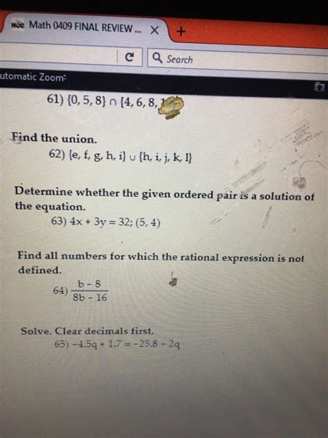 Solved Find The Union E F G H I Union H I J K Chegg Com