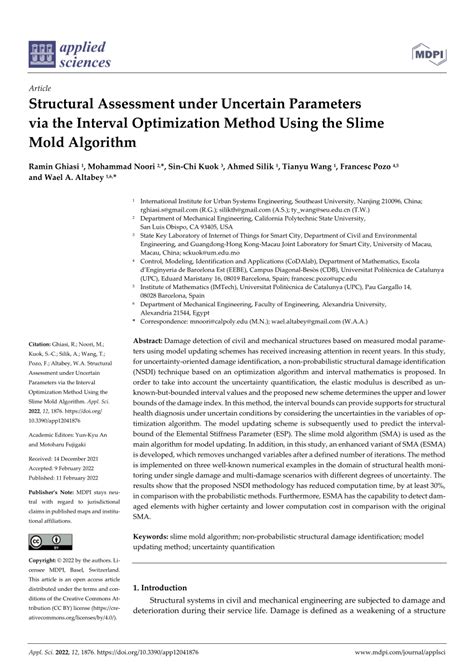 Pdf Structural Assessment Under Uncertain Parameters Via The Interval
