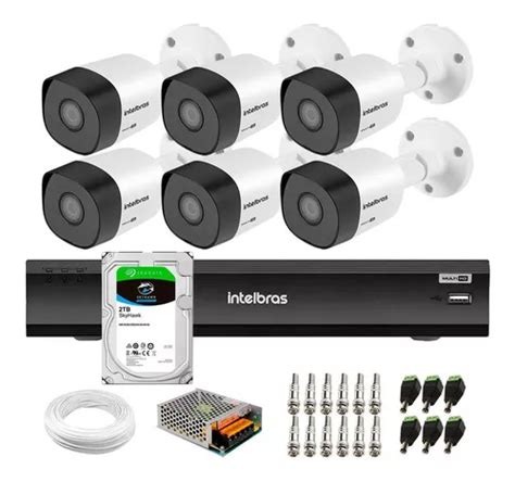 Kit 6 Câmeras Bullet Full Hd Vhd 3230b Dvr Intelbras 2tb Sky