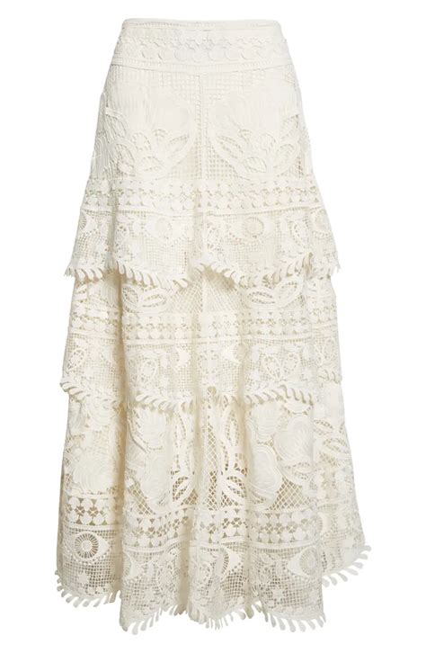 FARM Rio Alucina Luz Guipure Lace Midi Skirt Nordstrom Lace Midi